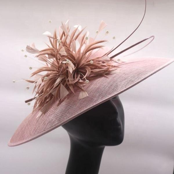 Quality 1 Color Print Method Christmas Party Decoration Sinamay Feather Fascinator Hat for sale