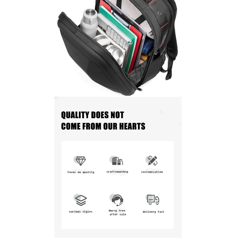 EVA Large Capacity Hard Shell Backpack Men&prime;s Business USB Business Expansion Backpack Computer Bag 17 Inch for Laptop Travel