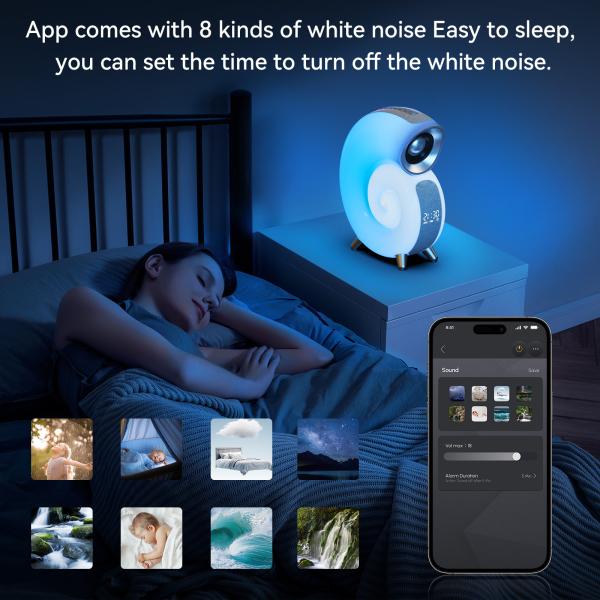 Quality Wireless Charger with Alarm Clock Digital App Control RGB Light Wireless Speaker for sale
