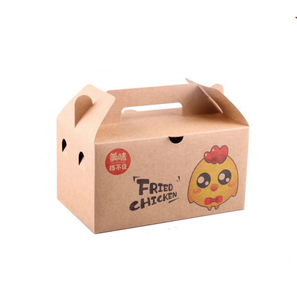 Quality Sustainable Fried Chicken Boxes Packaging Meal Paper Box UV Coating for sale