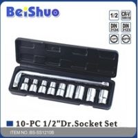 China steel with chromed material 10pcs Socket Wrench Set hand tool factory