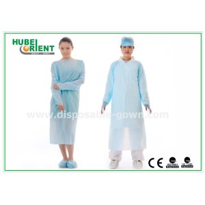 Quality Blue Disposable use CPE Protective Gown/Medicla use CPE gown with Thumb cuffs for sale