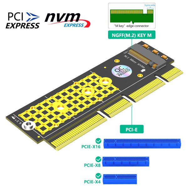 Quality Custom M.2 NGFF NVMe SSD TO PCI-E 3.0 X16 / X8 / X4 Adapter for sale