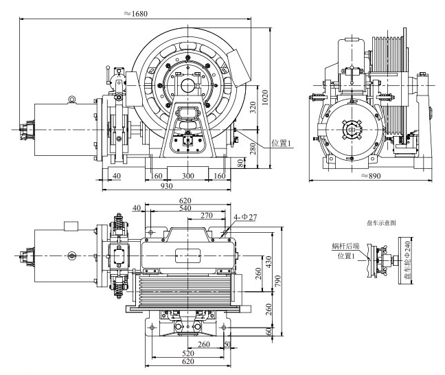 Elevator geared traction machine