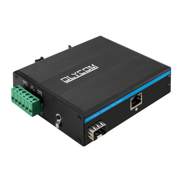 Quality DC48V DIN PoE Media Converter 100M SFP Fiber Fast Ethernet Unmanaged IEEE802.3Af for sale