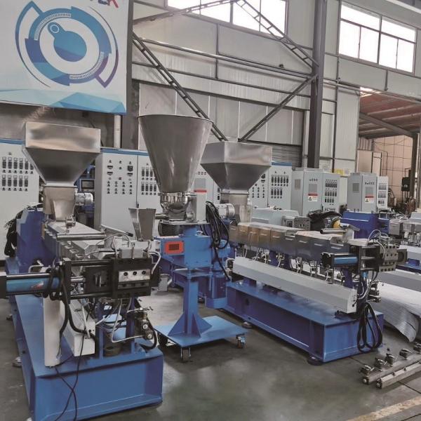 Quality Twin Screw Co-rotating Parallel Plastic Granules Extrusion Machine with 500rpm for sale