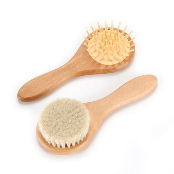 Quality Eco Friendly Wooden Baby Brush And Comb Set  Baby Shower Brush	Comfortable for sale