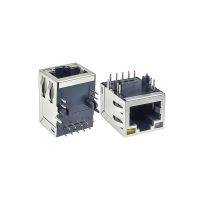 Quality DGKYD RJ45 10P8C Network Jack with Dual-Color LED 6U Gold Plating for sale