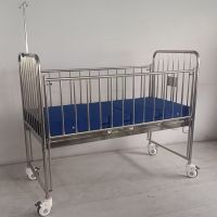 Quality Stainless Steel Medical Pediatric Bed With IV Pole, Full-Length Guard Rail & for sale