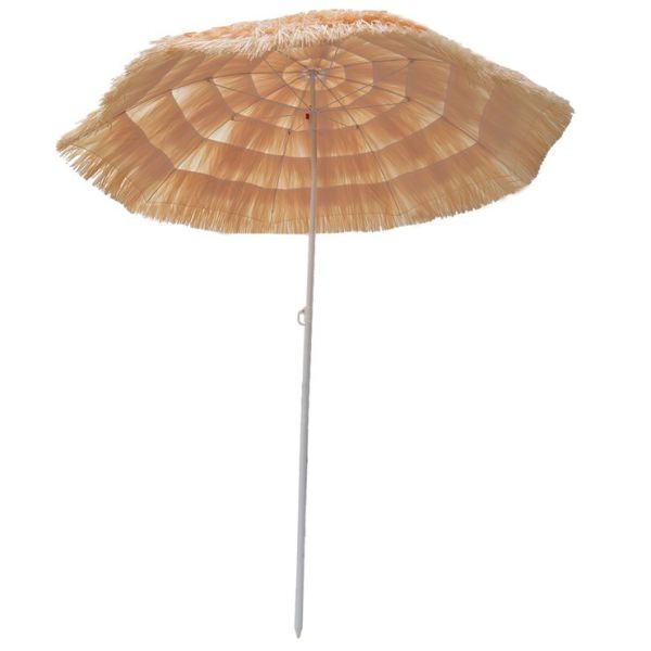 Quality Manual Control Sun Beach Straw Thatch Scenic Patio Umbrellas Folding Wooden Iron Umbrella for sale