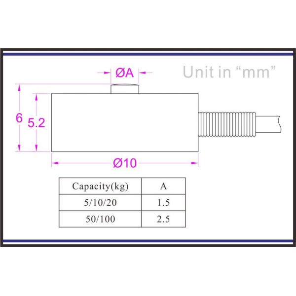 Quality Micro compression load cell force sensor 5kg 10kg 20kg 50kg 100kg for sale