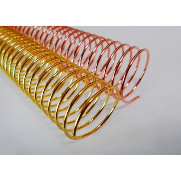 Quality 32mm Pitch 4:1 Metal Spiral Binding Coils Electroplated Single Loop for sale
