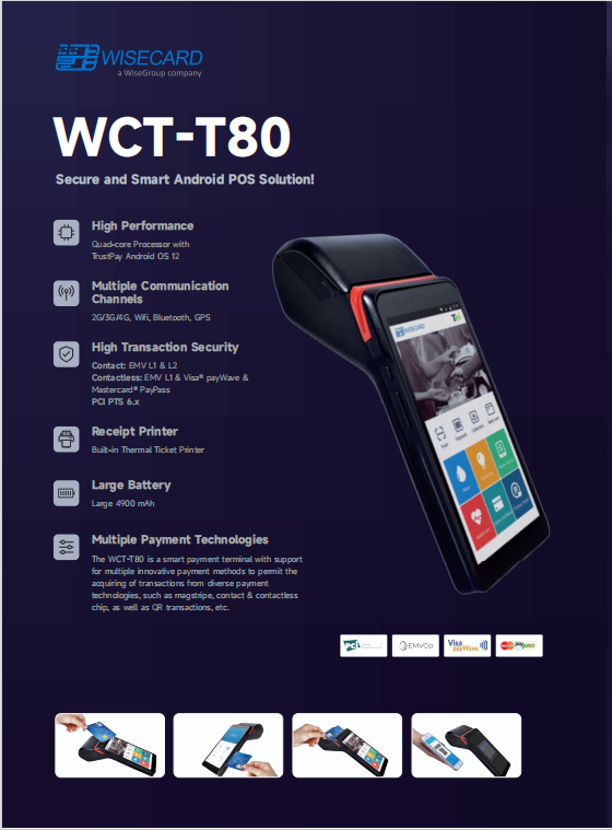 Wisecard Android POS Terminal front view and features