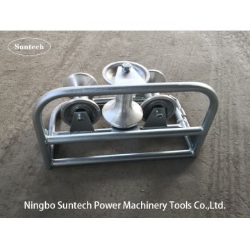 Quality Triple Pulley 10KN Corner Ground Cable Roller For Tranmission Line Construction for sale
