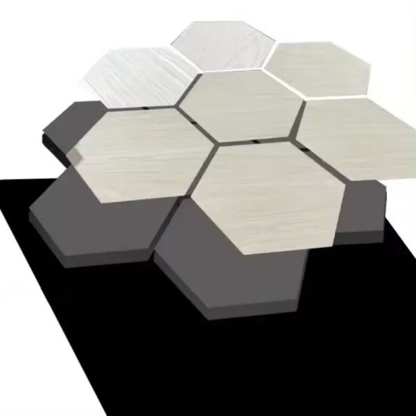 Quality Enhance Acoustic Experience 3D Hexagon Soundproof Wood Wall Panels Pink Orange White Or Customized Colors for sale