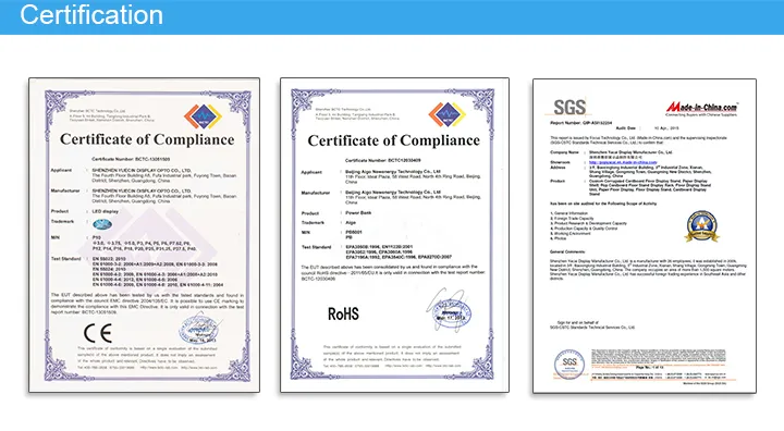 Company certifications and quality standards