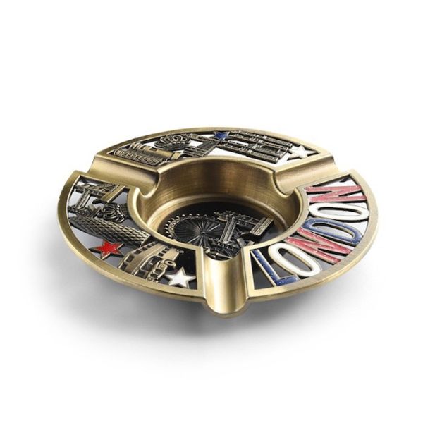 Quality Customized Rohs 118mm Round Metal Ashtray / Portable Cigarette Ashtray for sale