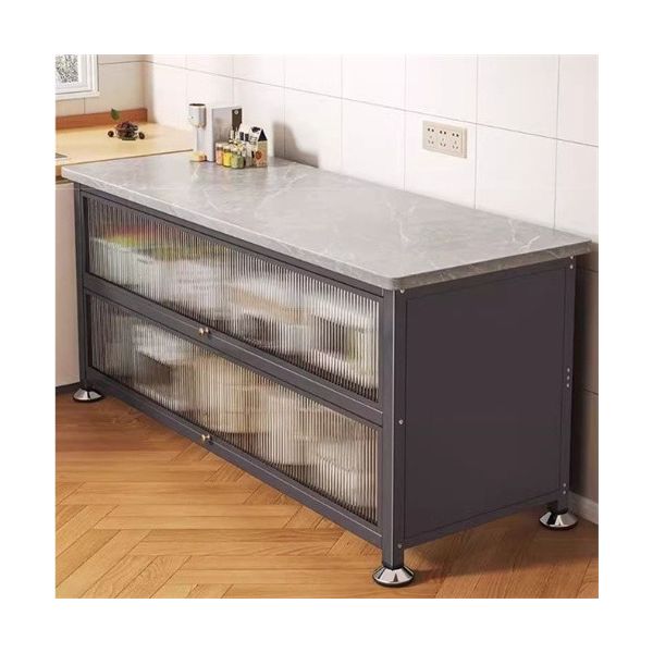 Quality Universal Wheels Locked Carbon Steel Operation Movable Kitchen Work Station For Cutting Vegetables for sale