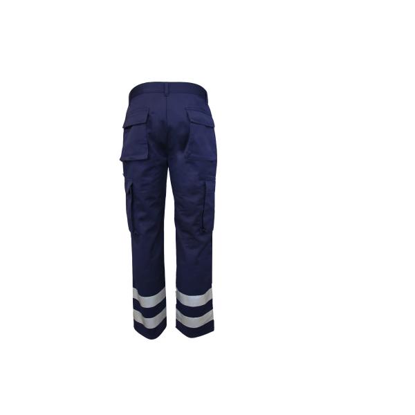 Quality 275GSM Navy Blue Work Pants Workwear With Bellow Pockets And Hook & Loop for sale