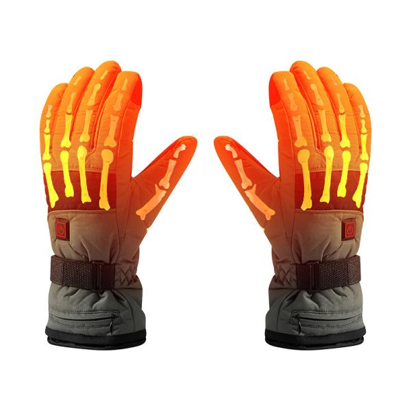 Quality Ski Full Leather Rechargeable Heated Gloves Windproof Waterproof Women Ski for sale