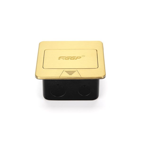 Quality Hidden Brass Pop Up Floor Outlet With Modular Jack , Gold French Socket for sale