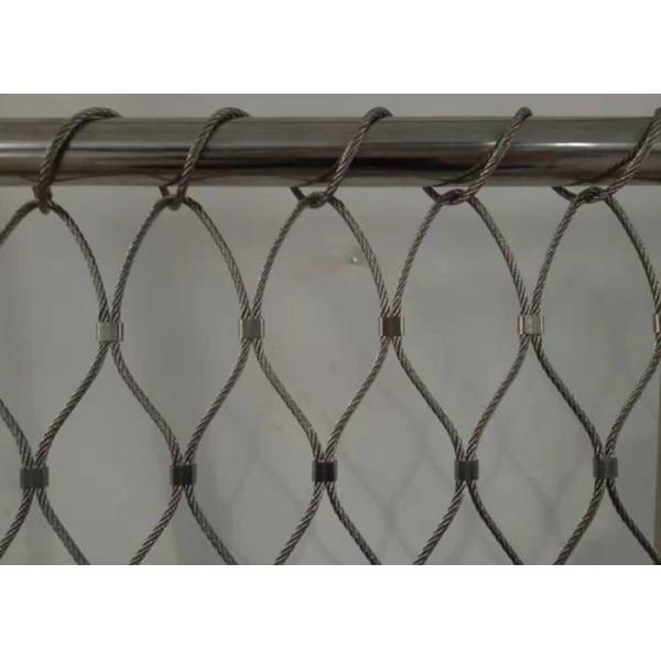 Quality Knotted Flexible Stainless Steel Cable Netting AISI 316 18x18cm Opening for sale