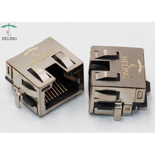 Quality Tab Up Shielded Overhangs RJ45 Board Mount Through Hole PCB Mounting for sale
