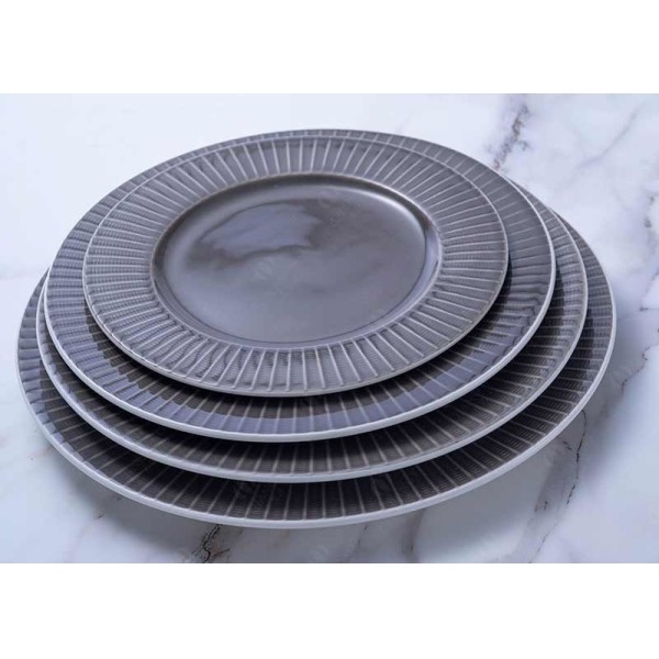 Quality LFGB Fadeless 20Pc Embossed Color Dinnerware Sets for sale