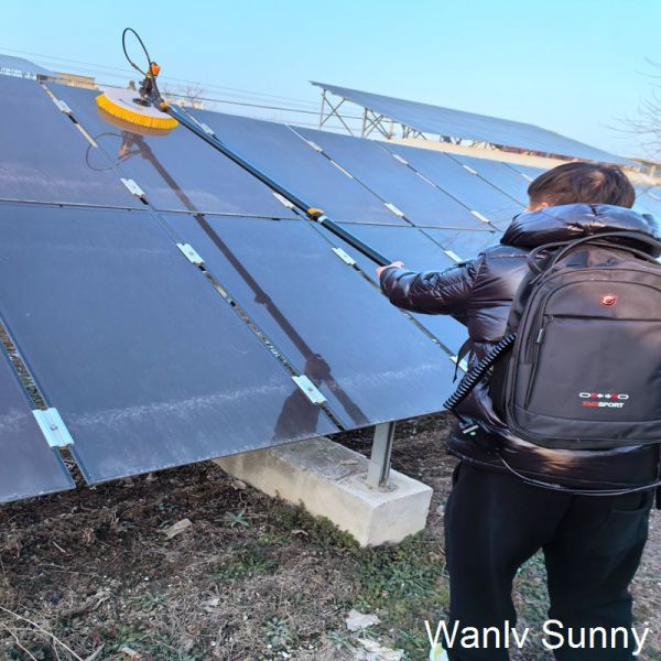 Quality 30-Day Return Refunds Electric Solar Panel Cleaning Brush Machine with Single for sale