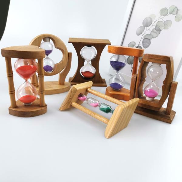 Quality Wholesale Promotional Wooden Sand Timer Hourglass For Kids for sale