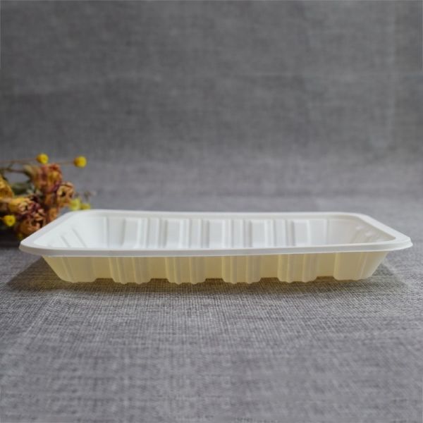 Quality Biodegradable Sealable Meat Cornstarch Tableware Frozen Food Tray Container for sale