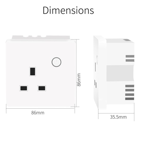 Quality AC240V Smart Plug Socket 2.4G WiFi Tuya Smart Plug UK Fire Retardant for sale