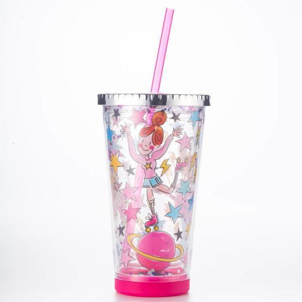 Quality Anti-leak DIY Sticker Straw Cup Portable And Convenient Drinking Cup High Appearance  Student Plastic Cup for sale