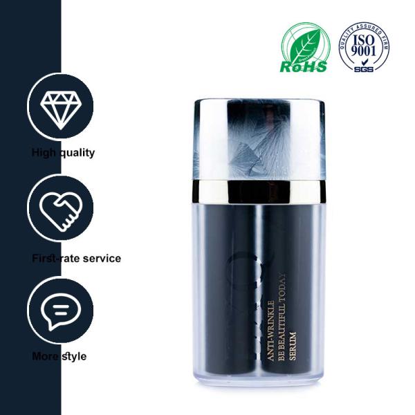 Quality 20ml Airless Bottles Cosmetic Packaging 105mm Vacuum Black Pump Bottle for sale
