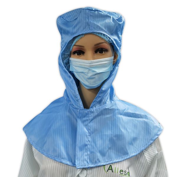Quality Breathable ESD Antistatic Shawl Cap For Class 1000 Cleanroom for sale