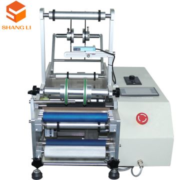 Quality PLC Controlled Manual Fast Semi Automatic Adhesive Wine Round Bottle Labeling for sale
