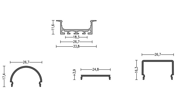 Quality Led aluminum channel with PC diffuser fot Recessed linear lighting for sale