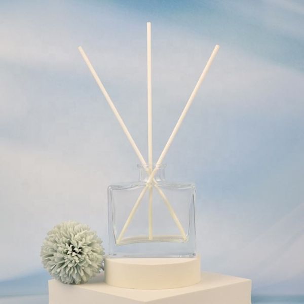 Quality Flat Square Room 100ml Reed Diffuser Glass Bottle With Stopper for sale