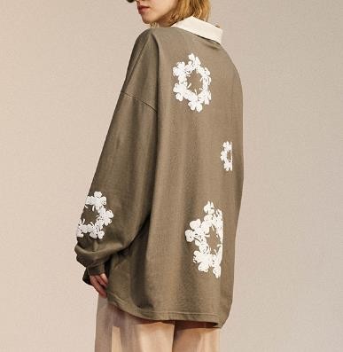 Quality Small Quantity Clothing Manufacturer Casual Long Sleeve Puff Print Snowflake for sale