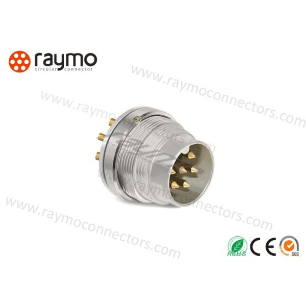 Quality Front Fixed Mounted Plug Threaded Electrical Connector, Metal Circular Connector for sale