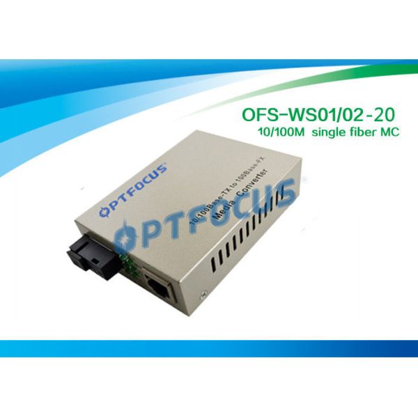 Quality Single Fiber SM SC Fiber Media Converter , 100KM 10 / 100M 1310 & 1550 nm for sale