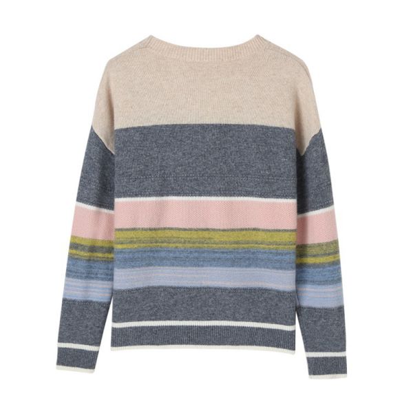Quality O Neck Striped Bespoke Sweaters Unisex Long Sleeve Knitted Pullover for sale