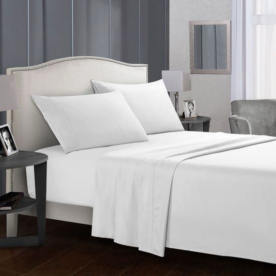 Quality Custom Color Packaging Bed Linen Plain Dyed Home Hotel Bed Flat Fitted Sheet for sale