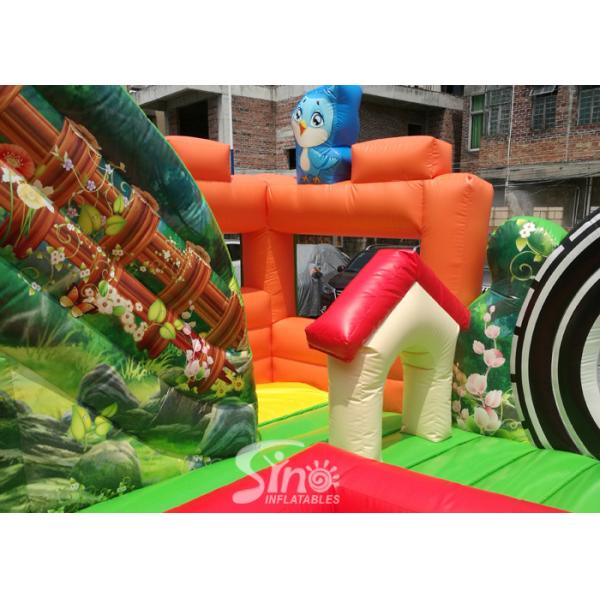 Quality Jungle Theme Kids Backyard Inflatable Amusement Park With Digital Printing For for sale