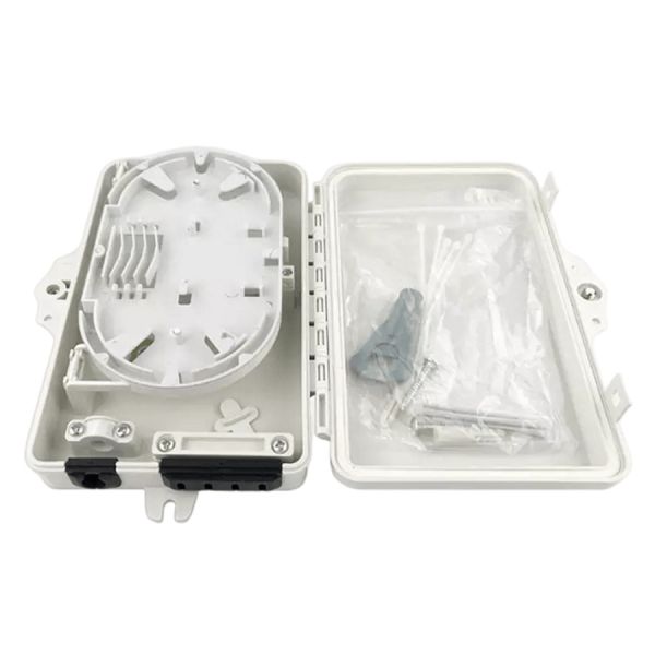 Quality 4Port Fiber Optic Terminal Box SC Simplex SM Cables White Waterproof IP-66 for sale