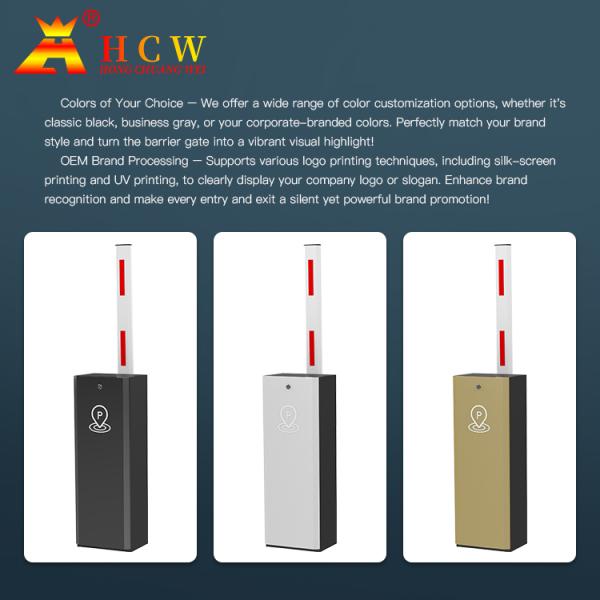 Quality HCW Barrier Gate Ac220v Security 3.5m Length Best Waterproof Pole Dc24v Parking for sale