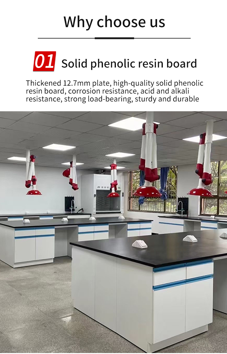 Factory Direct Price Phenolic Resin Top All Side Lab Steel Side Bench Thickness Standard Laboratory Table Dimensions