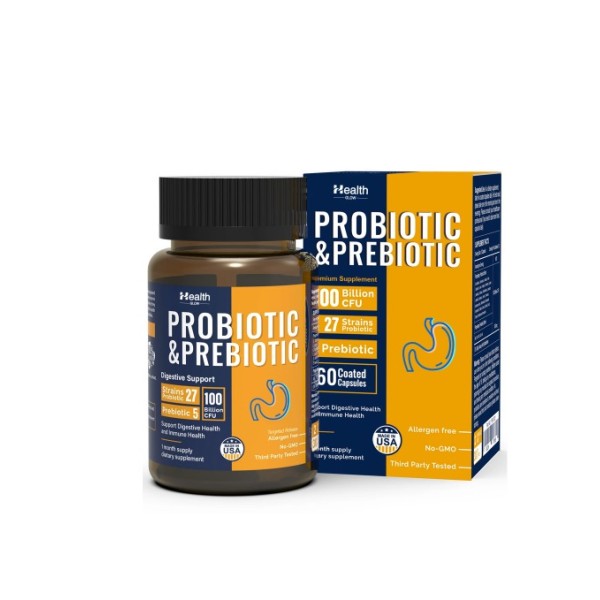 Quality 60-Count Probiotic Prebiotic Capsules for Digestive Health Support for sale