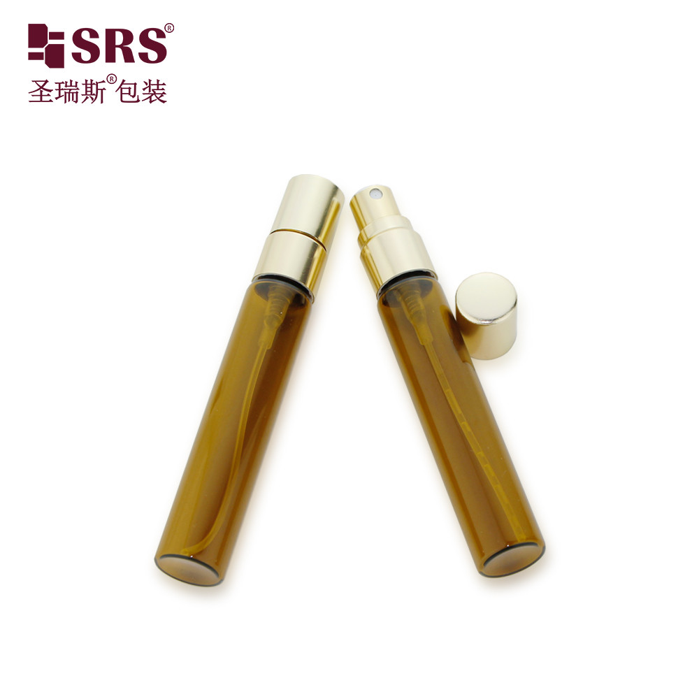 Quality BLPA-8ML 15mm DIA Amber Empty Glass Vial Tube Spray Bottle With Fine Mist for sale