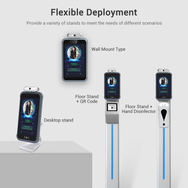 Quality Temperature Measurement Face Recognition Terminal Desktop type For Gate Building for sale